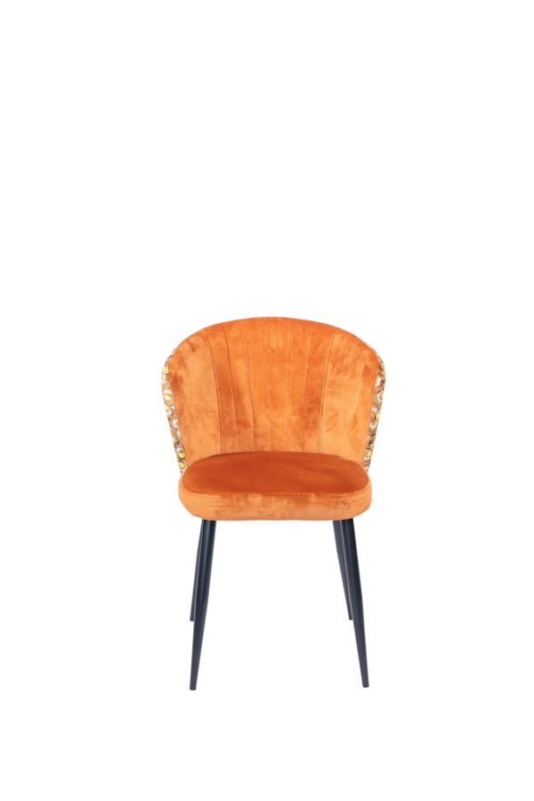 Stoel Richmond roestbruin met print - Horeca-meubilair.be